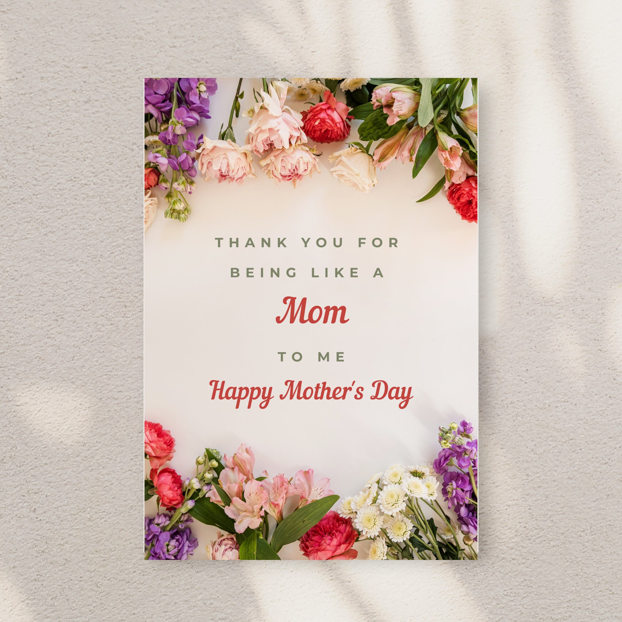 Editable Bonus Mom Mother's Day Card (digital Download) - Etsy