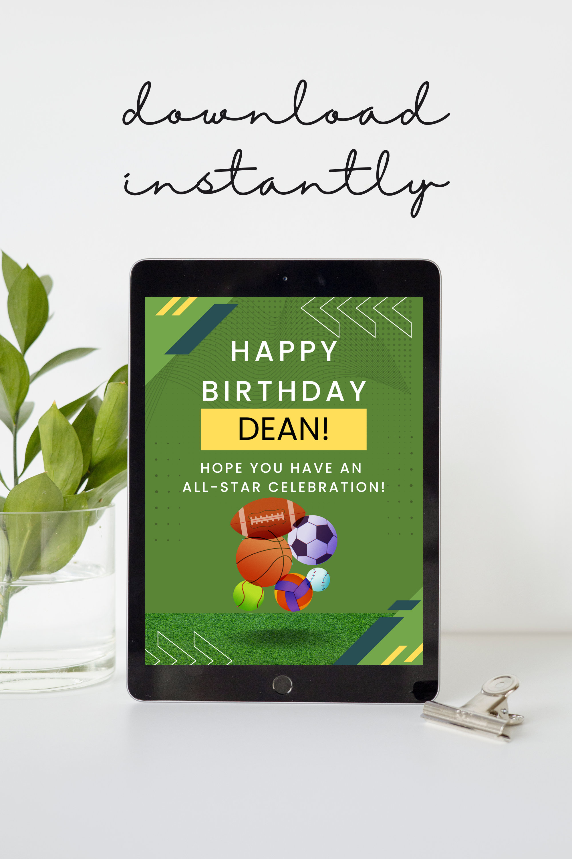 Editable Sports Athlete Birthday Card, Printable Card, Sports Digital ...