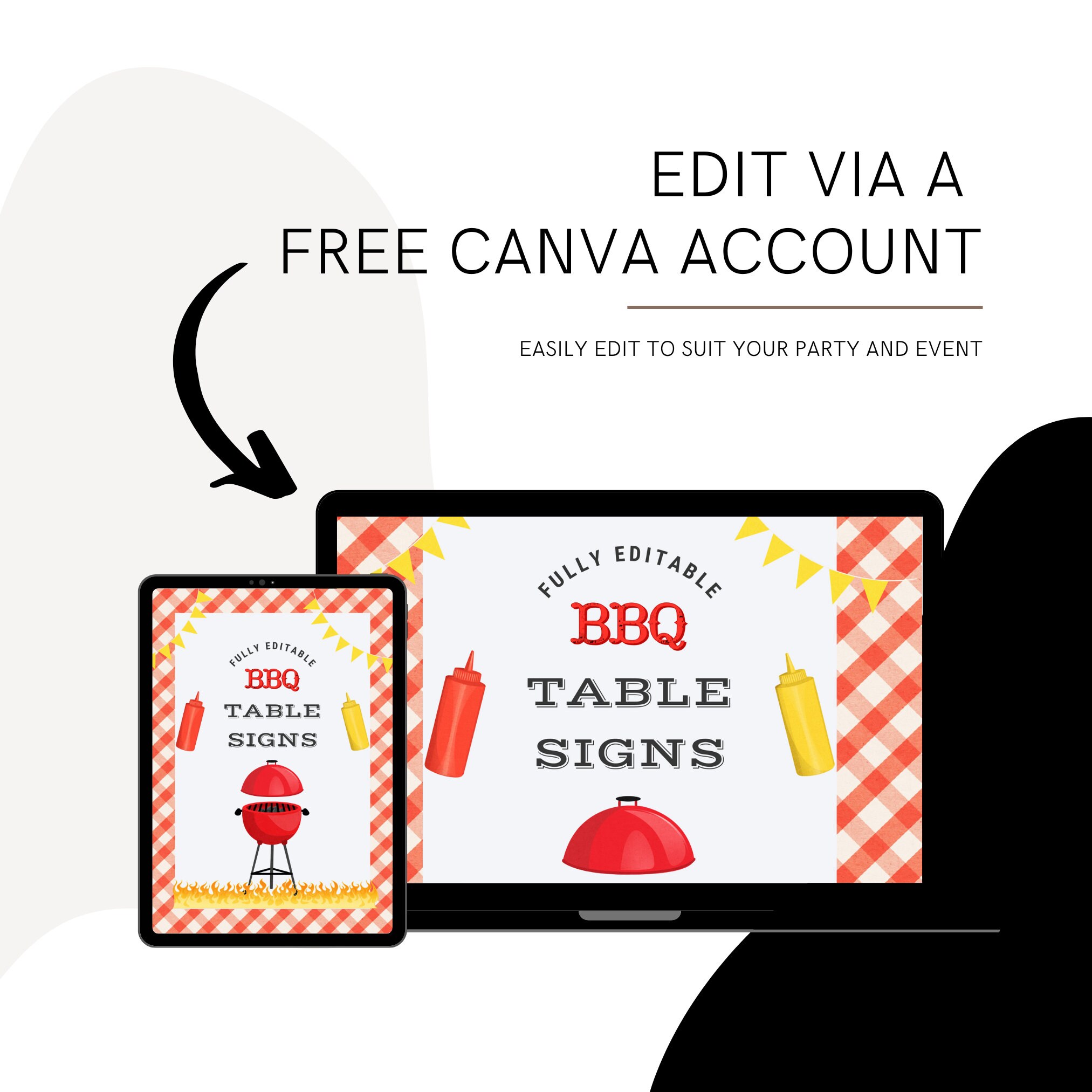 Editable Food Signs for Birthday, Sign for Party, Event, Edit With ...