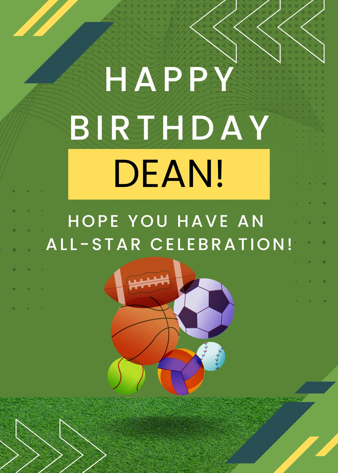 Editable Sports Athlete Birthday Card, Printable Card, Sports Digital ...