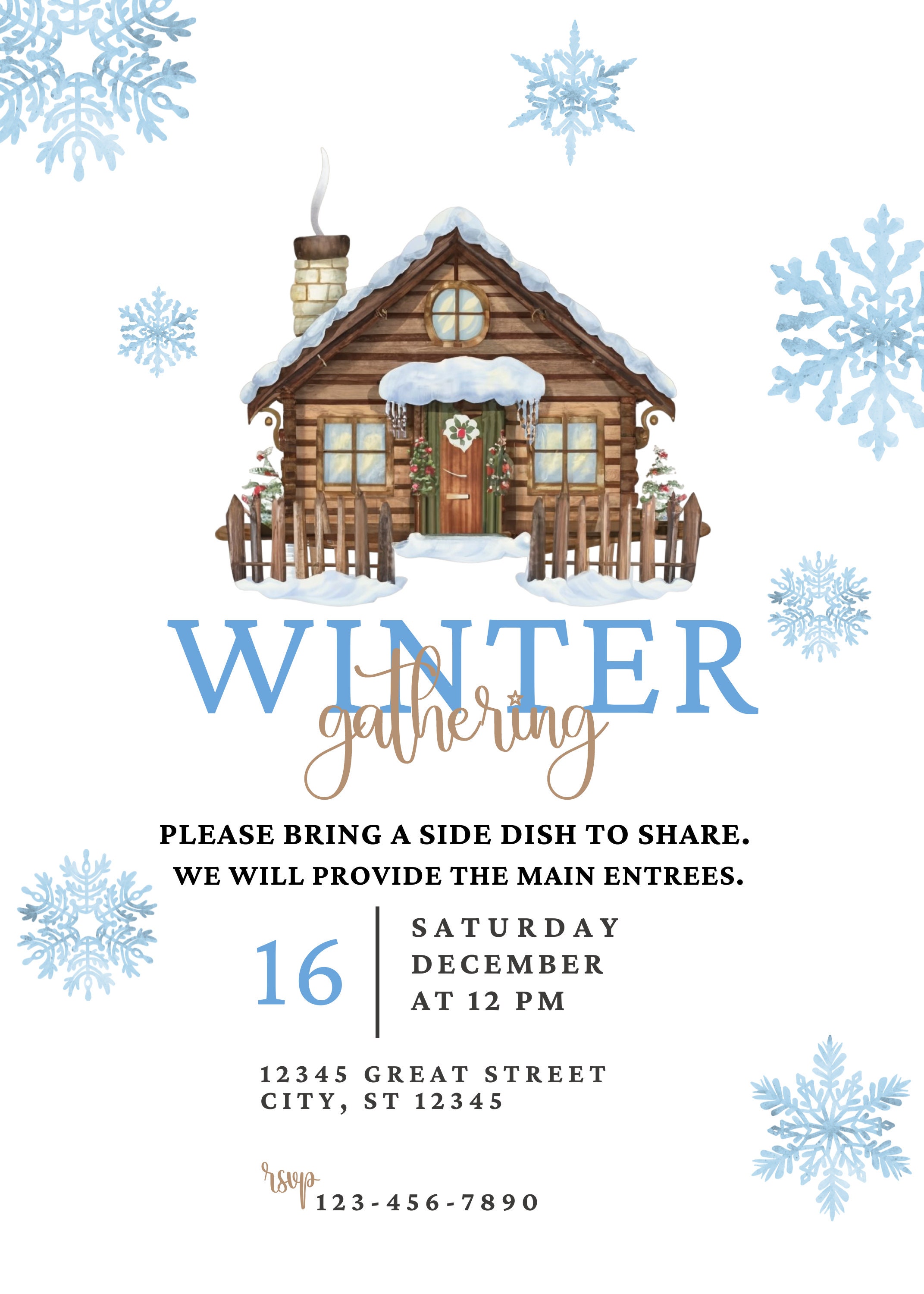 Editable Winter Dinner Lunch Gathering Invitation Christmas Party ...