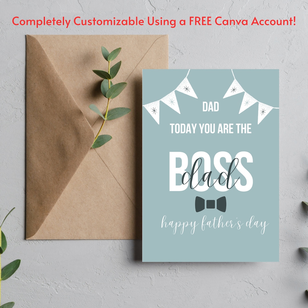 Editable Father's Day Card, Canva Template (digital Download) - Etsy
