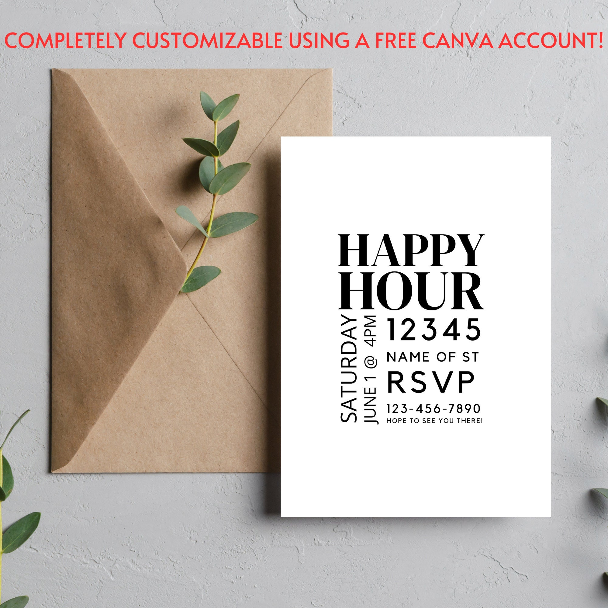 Editable Cocktail Party Invitation, Modern Minimalist Ladies Night ...