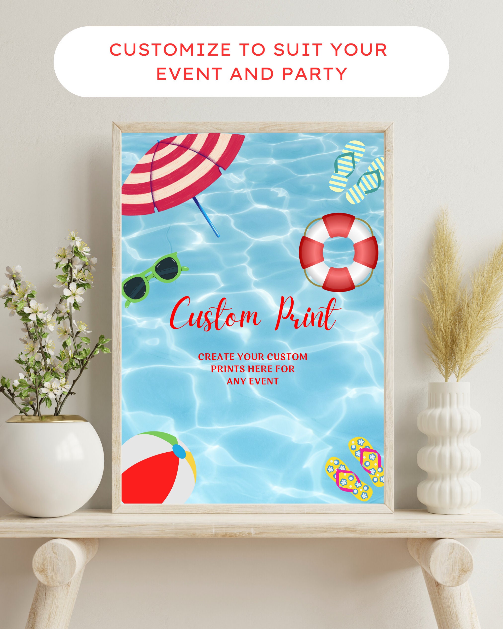 Editable Pool Birthday Invitation, Pool Invitation, Pool Template ...