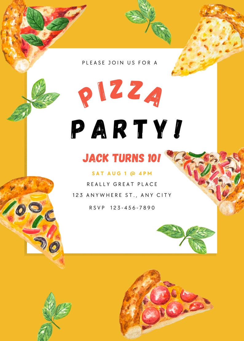 Editable 5x7 Birthday Invitation Template, DIGITAL DOWNLOAD, 5x7 Party ...