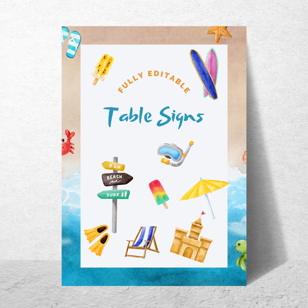 Editable Food Signs for Birthday, Sign for Party, Event, Edit With ...