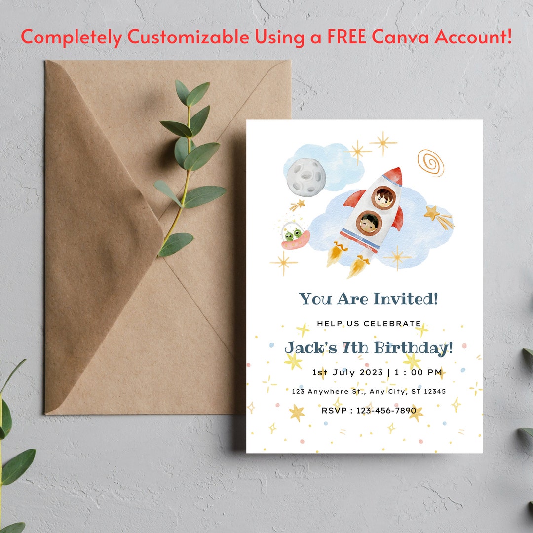 Editable 5x7 Birthday Invitation Template, DIGITAL DOWNLOAD, 5x7 Party ...