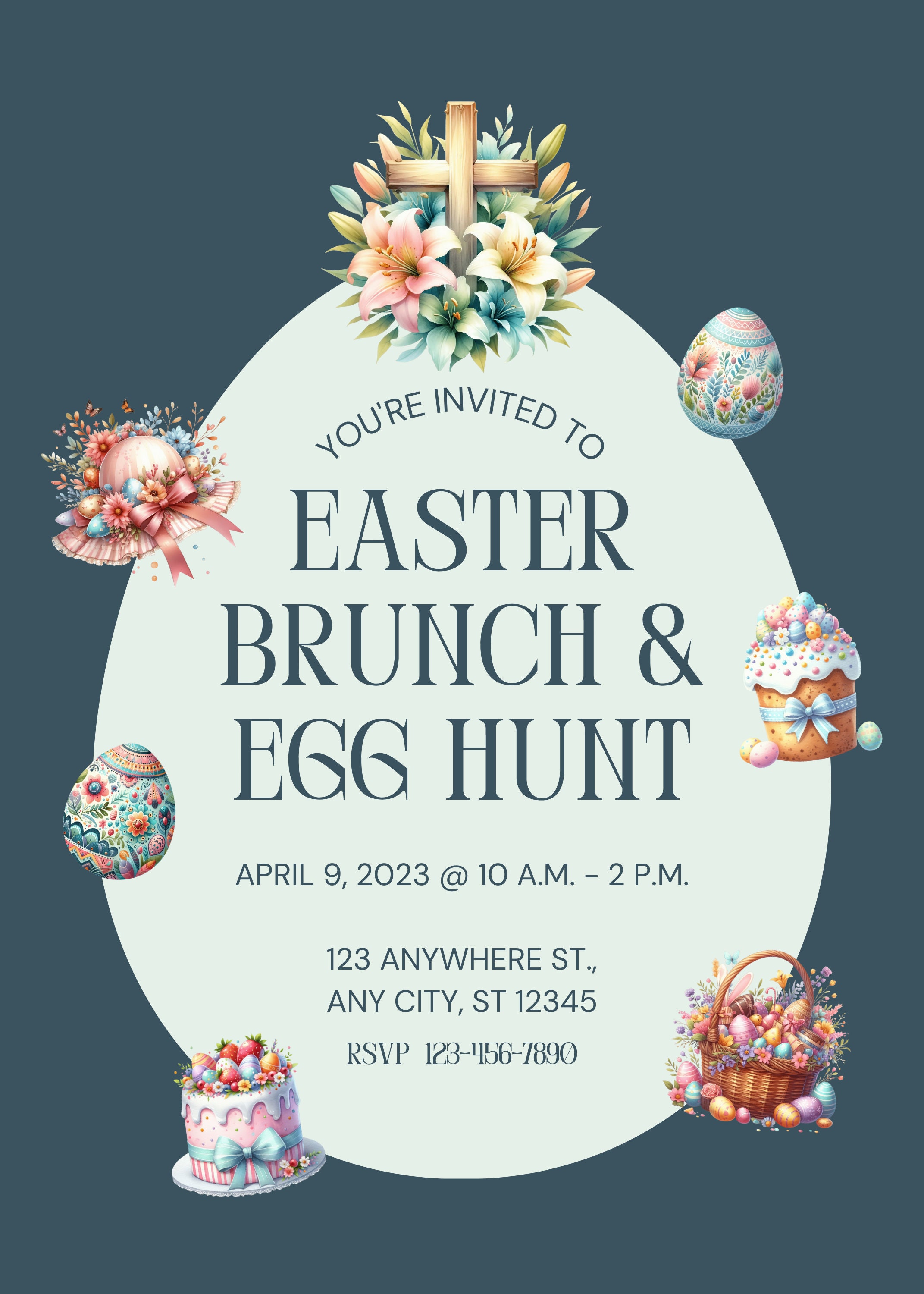 Digital Invite Easter Brunch Invitation Template, Instant Download ...