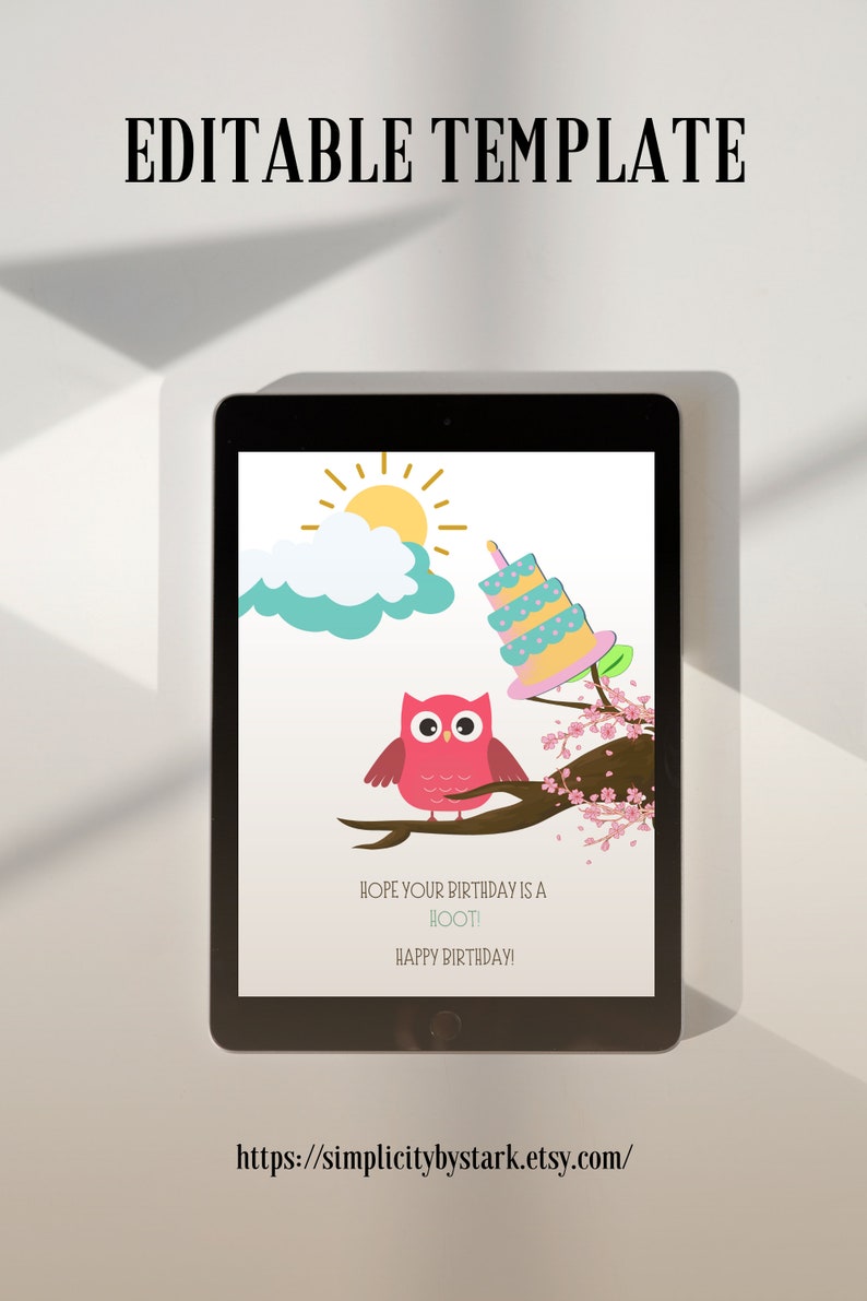 Editable Funny Birthday Card, Birthday Printable Card, Cute Digital ...