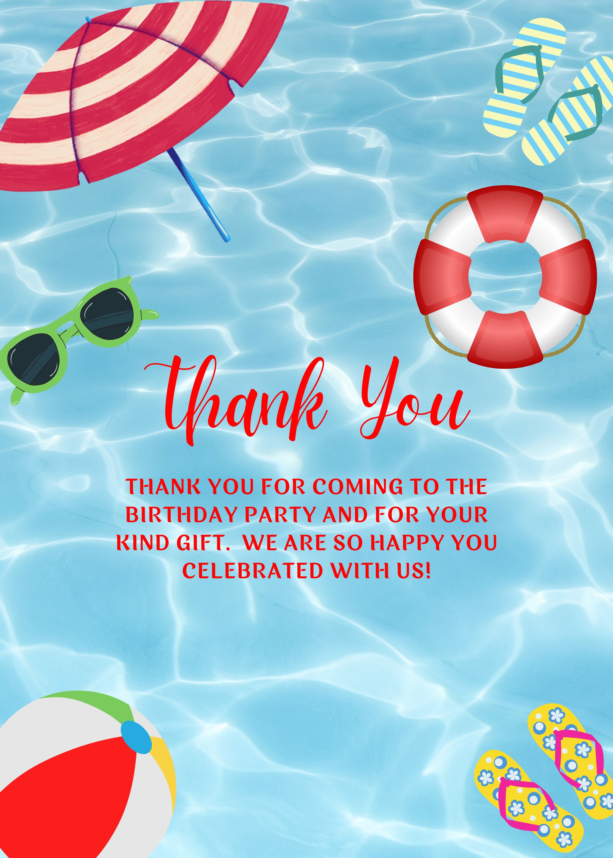 Editable Pool Birthday Invitation, Pool Invitation, Pool Template ...