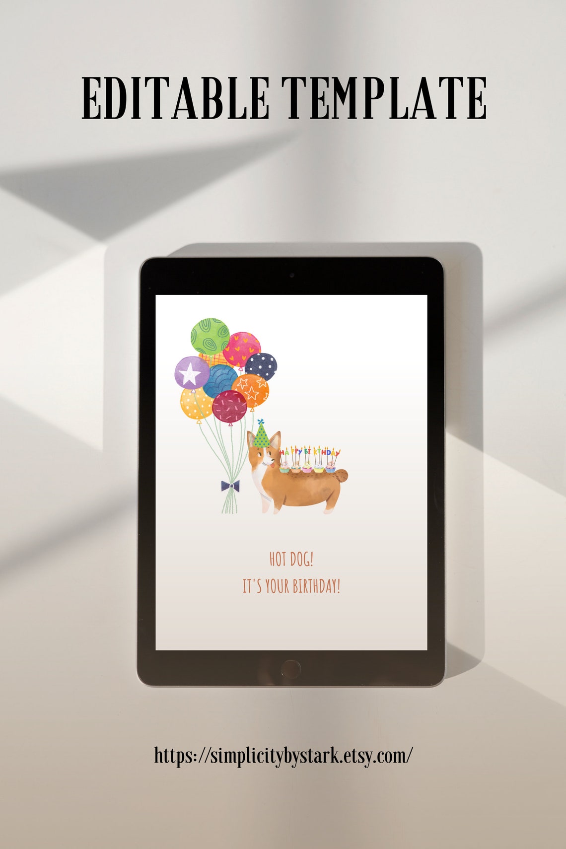 Editable Funny Birthday Card, Birthday Printable Card, Dog Digital ...