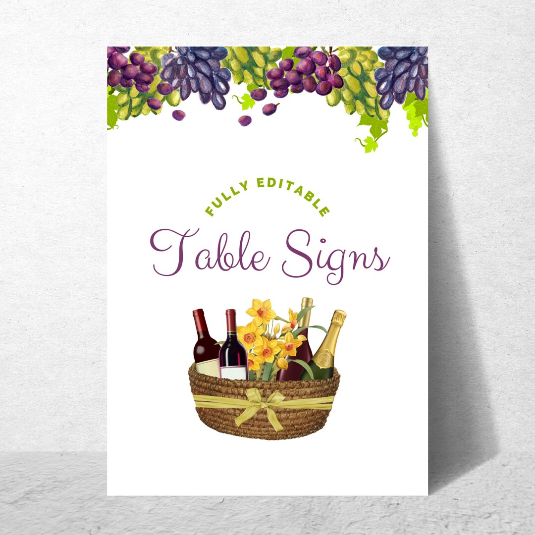 Editable Food Signs for Birthday, Sign for Party, Event, Edit With ...