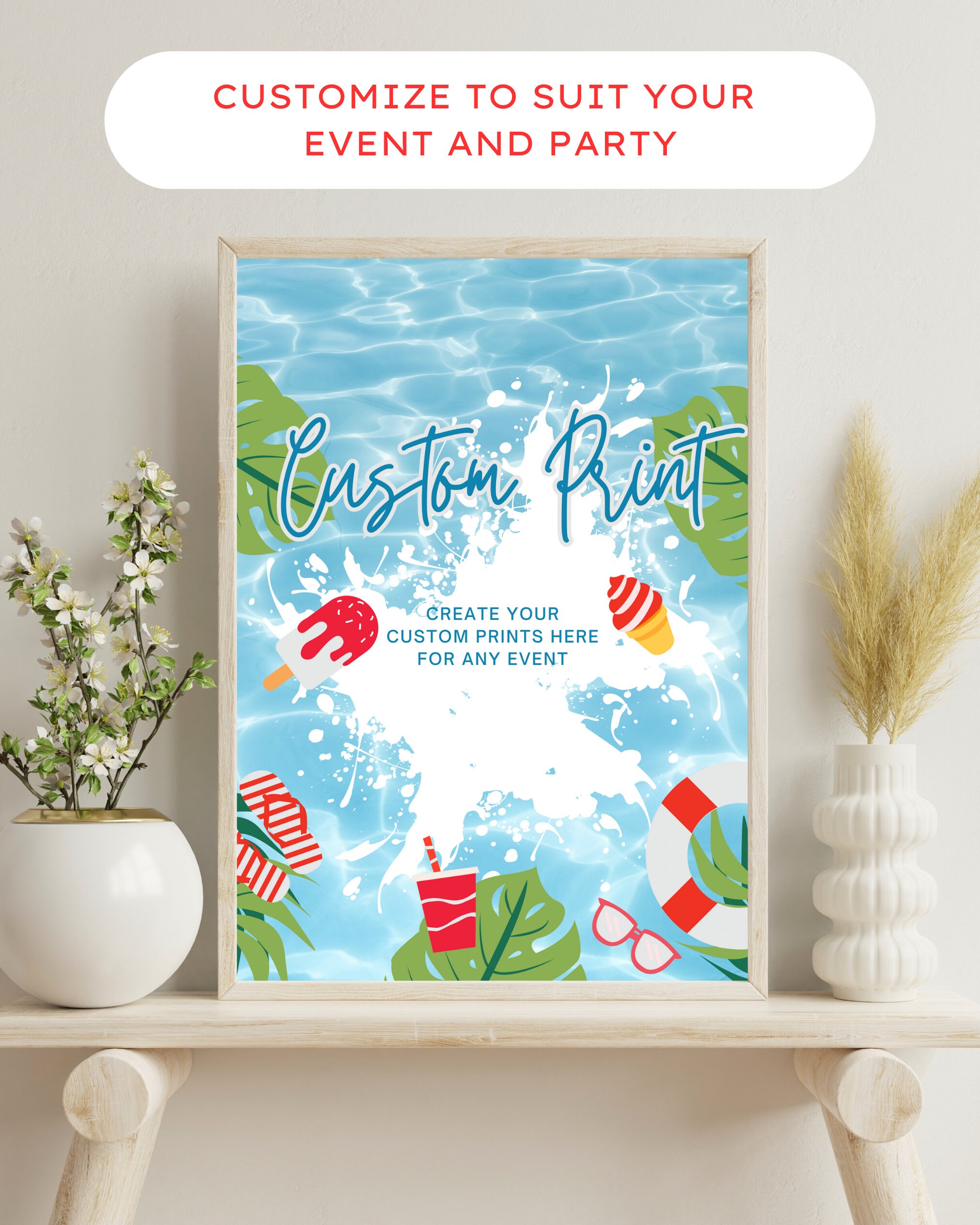 Editable Pool Birthday Invitation, Pool Invitation, Pool Template ...