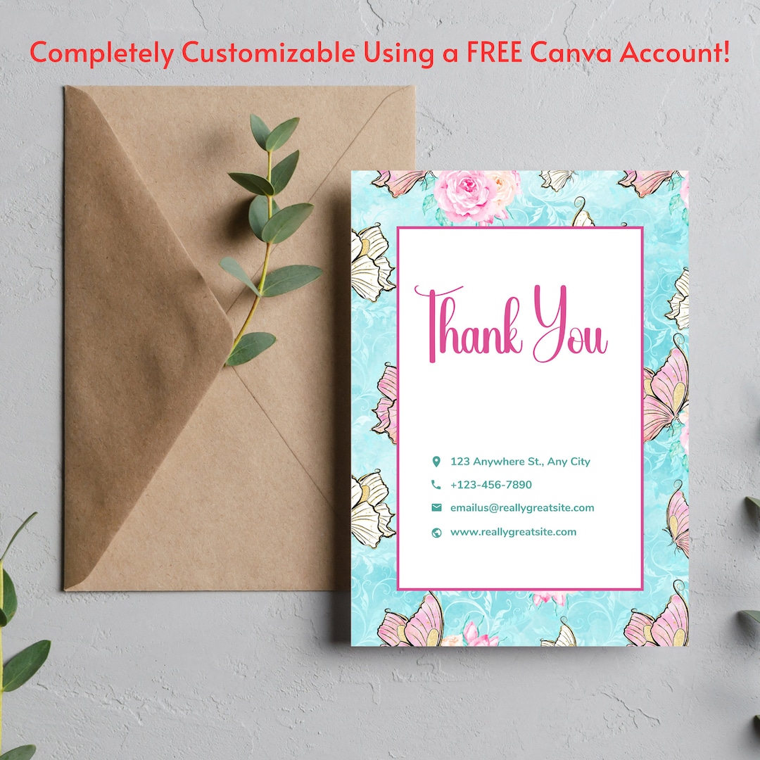 Tarjetas de agradecimiento imprimibles 5x7 Plantilla de negocio Etsy Pequeñas empresas Gracias ...