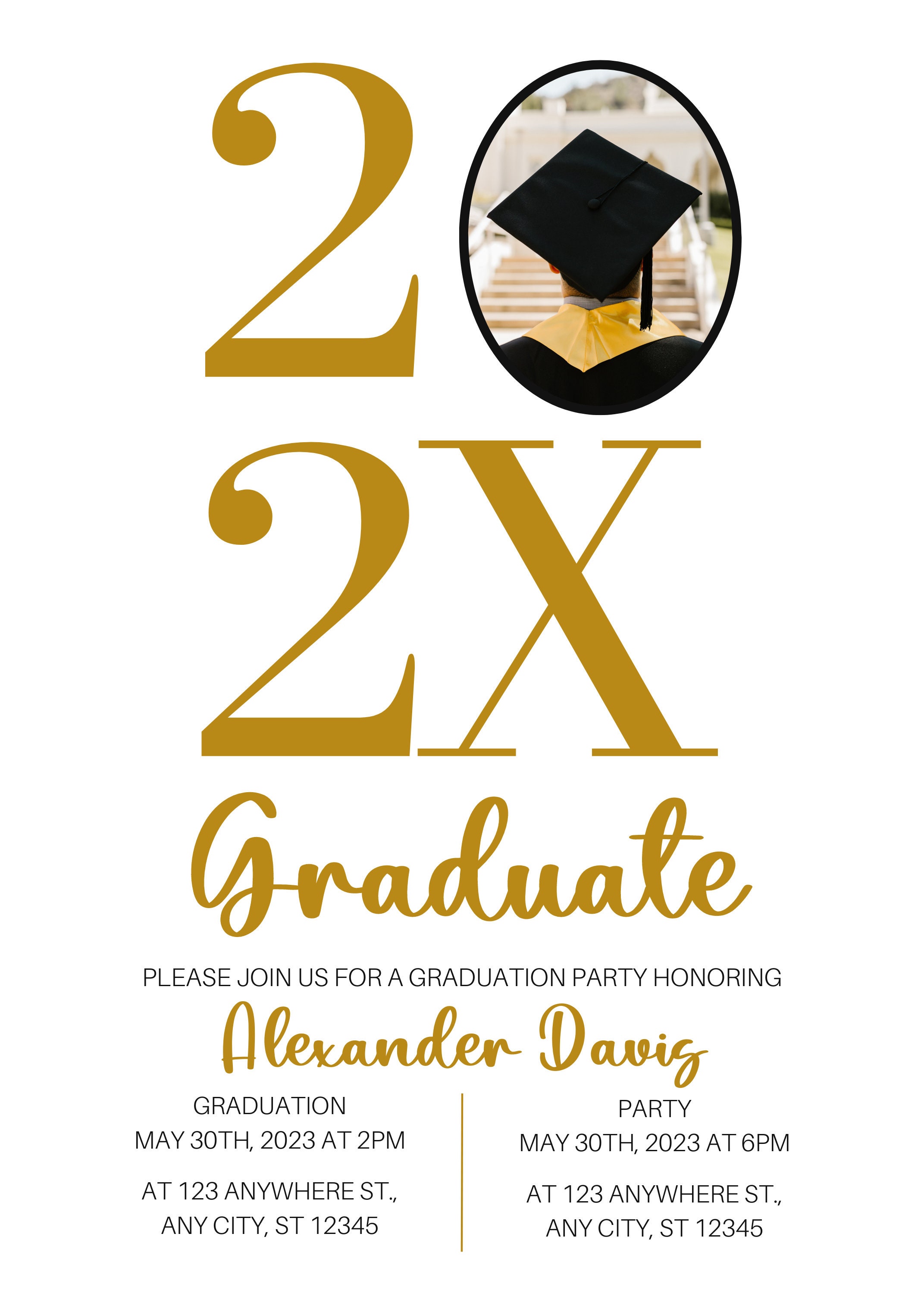 Editable Grad Party Invitation. Personalize High School Graduation ...
