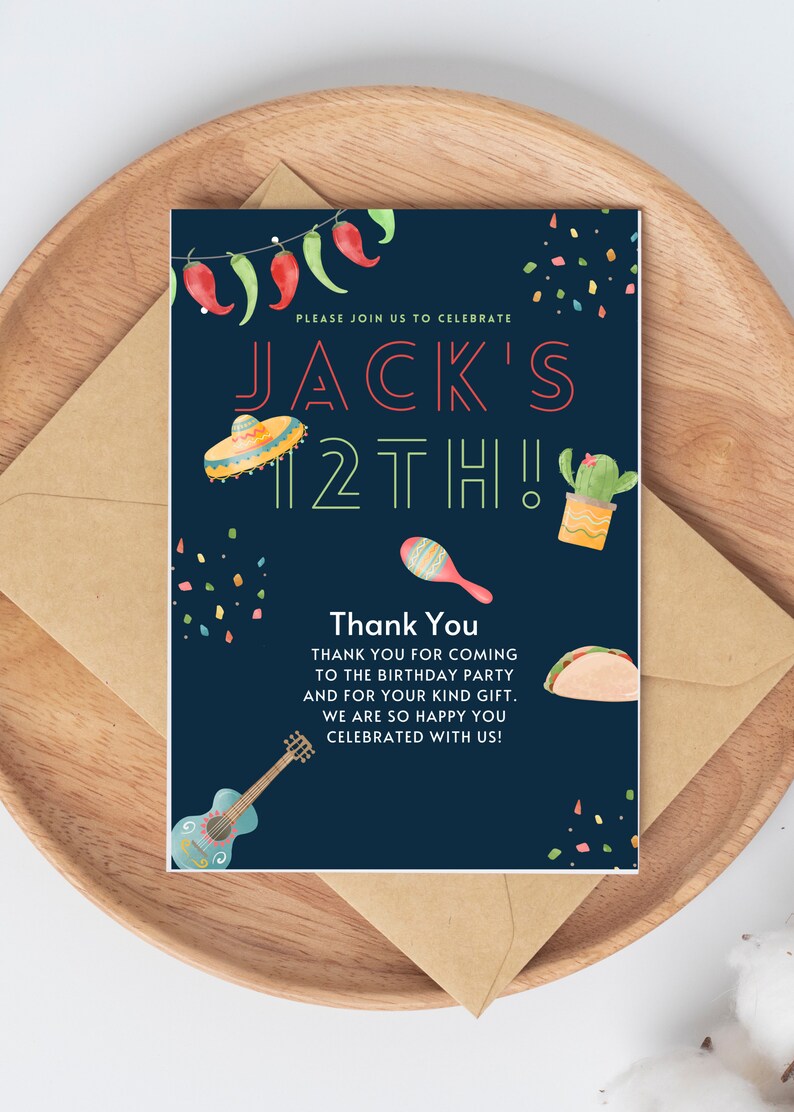 Editable Fiesta Birthday Invite, Tex Mex Theme (digital) - Etsy