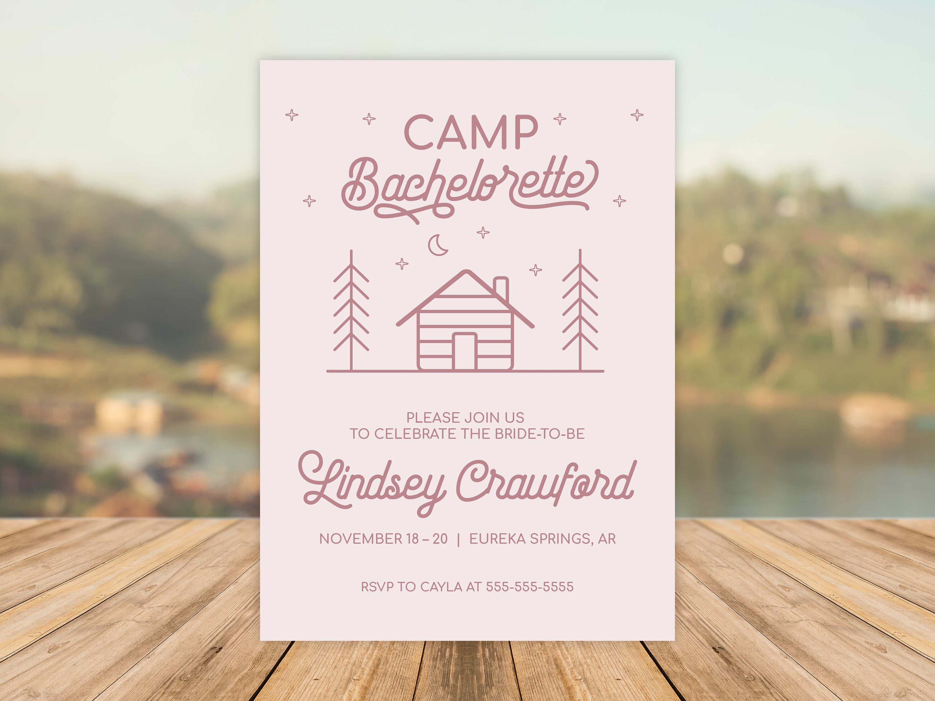 Camp Bachelorette Invitation & Itinerary Customizable Canva - Etsy