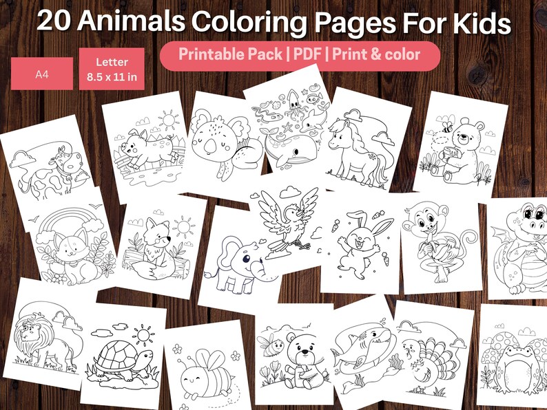 Custom Coloring Page, Printable Colouring Sheets, 20 Easy Coloring ...