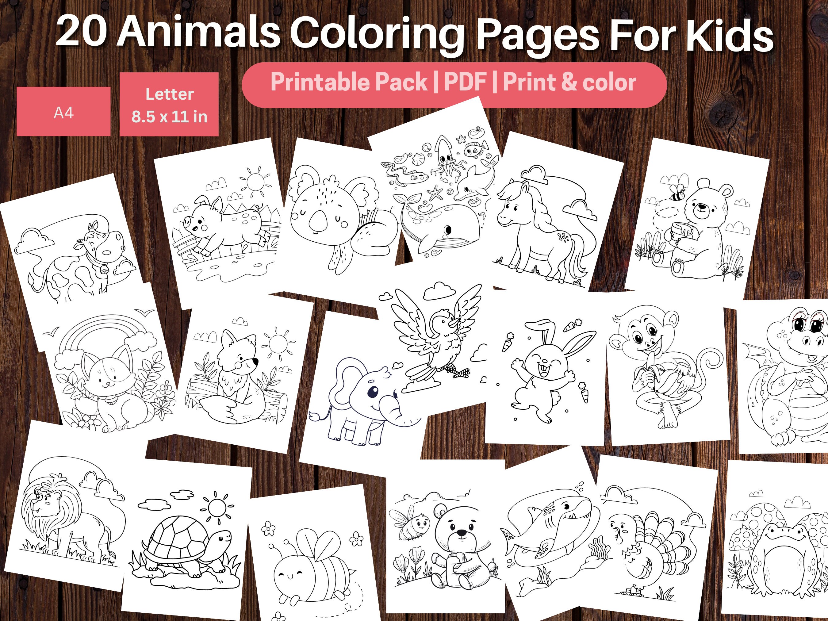 Custom Coloring Page, Printable Colouring Sheets, 20 Easy Coloring ...
