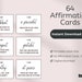 64 Positive Affirmation Cards, Printable PDF (digital Download) - Etsy