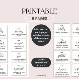 64 Positive Affirmation Cards, Printable PDF (digital Download) - Etsy
