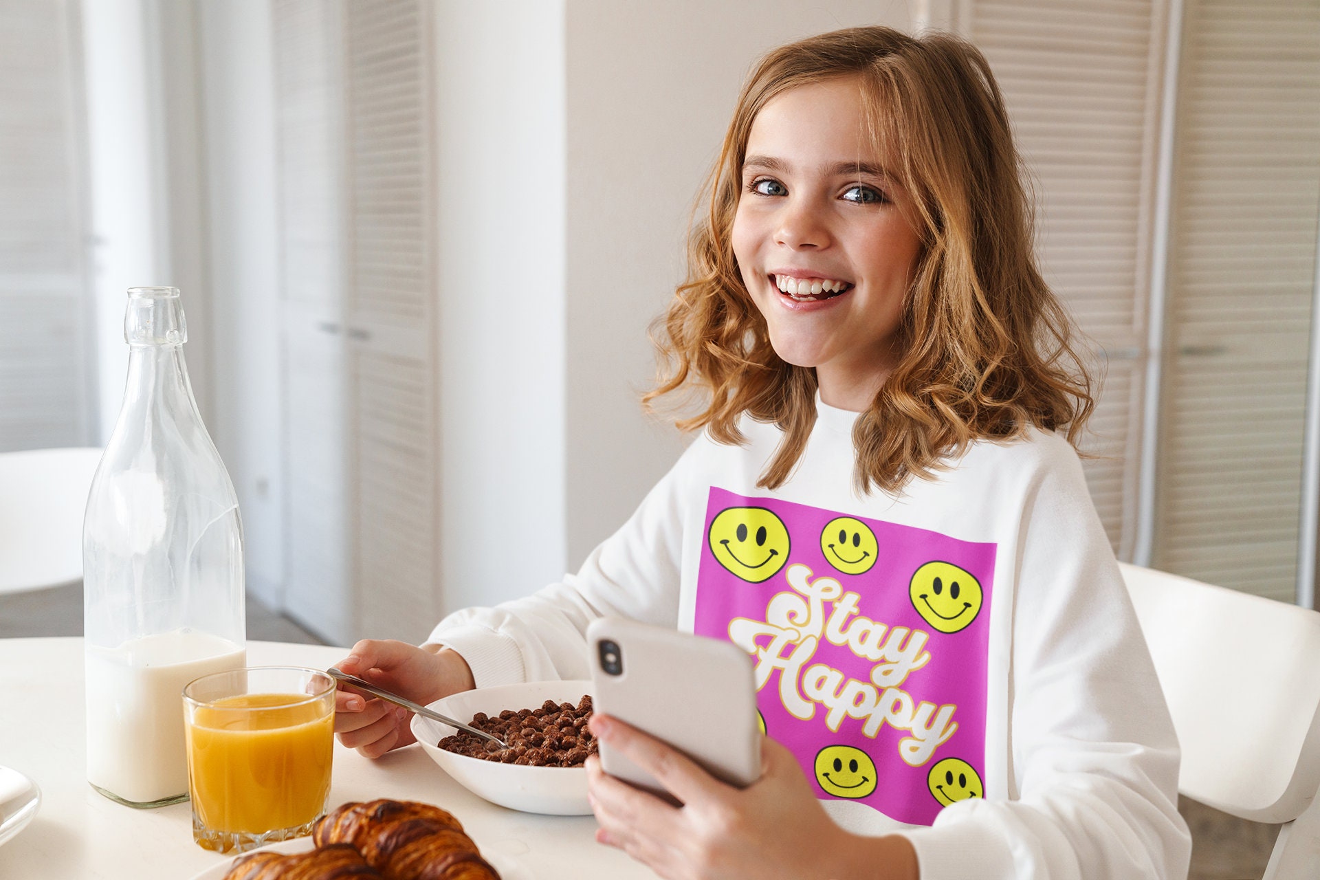 Smiley Face Sweatshirt | Kids Size Design | Smiley Face Sweat | Smiley ...