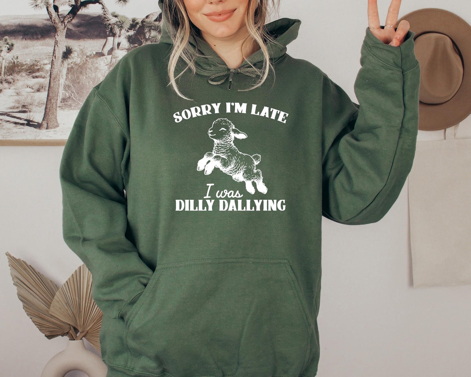 Sorry I'm Late I Was Dilly Dallying Sweatshirt, Baby Lamb Sheep Hoodie ...