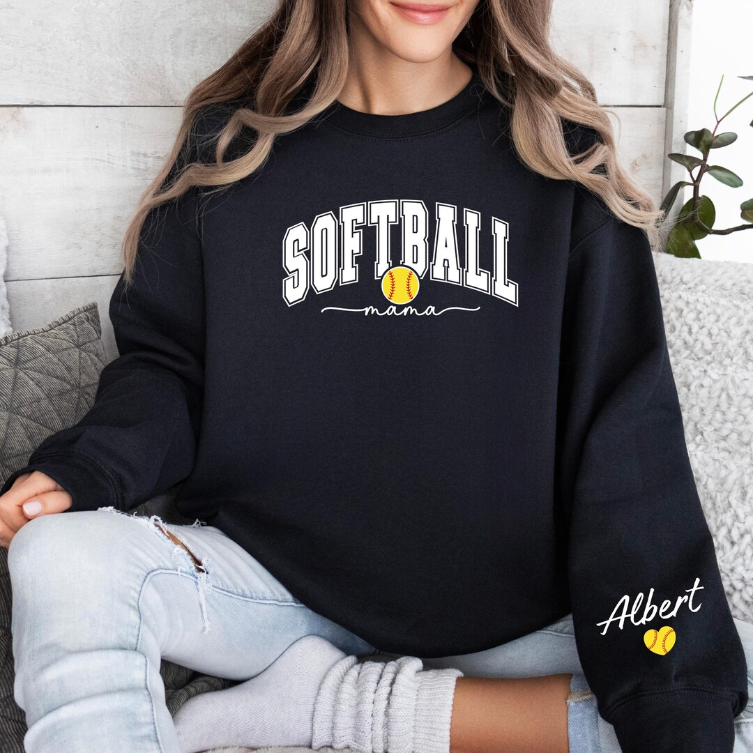 Custom Softball Mom Sweatshirt, Softball Mom Hoodie, Softball Mama ...