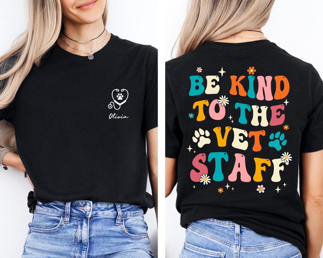 Custom Be Kind to the Vet Staff Shirt, Personalized Vet Tech T-shirt ...