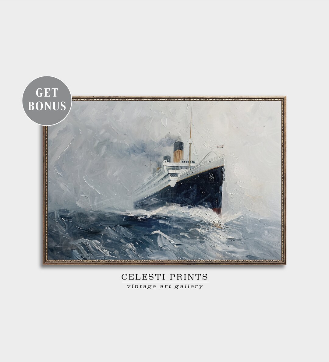 Titanic Wall Decor, RMS Titanic Painting Vintage, Cruise Ship Decor ...