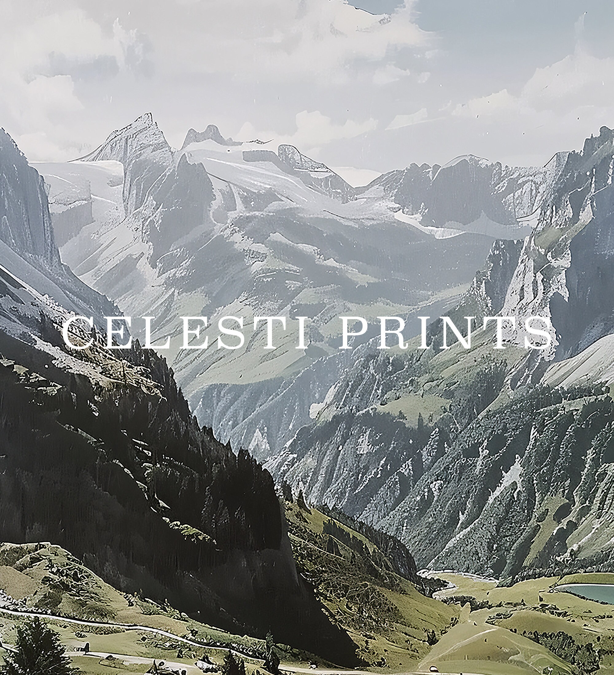 Switzerland Painting, Alps Wall Art, Switzerland Wall Art, Vintage ...