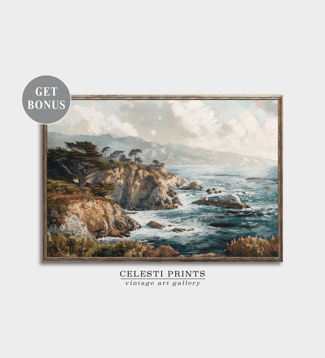Monterey Coast Painting, California Wall Art, Coastal Landscape ...