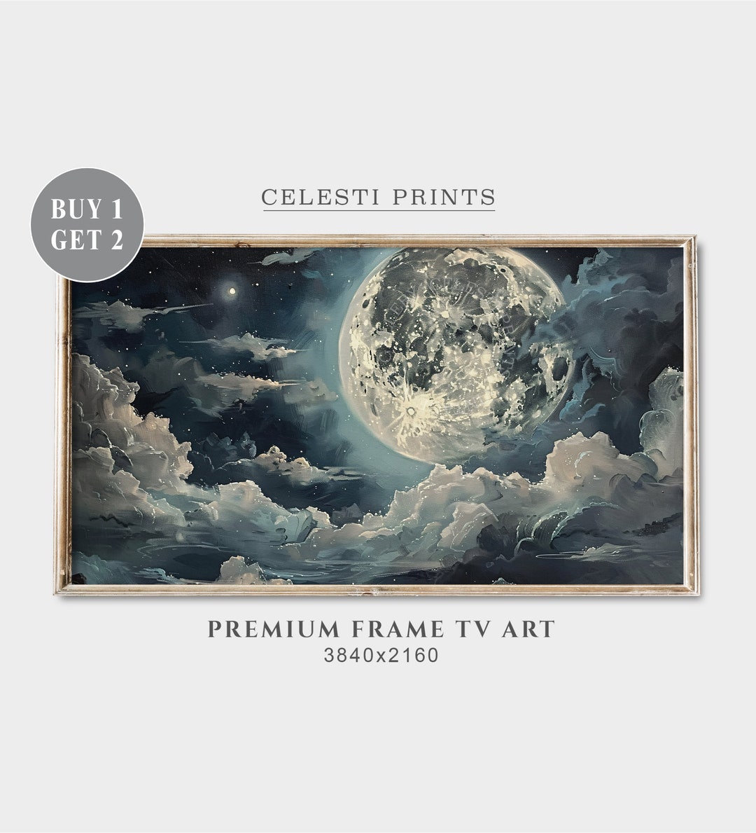 Frame Tv Moon Art, Vintage Astronomy Tv Art, Moon Planets, Samsung ...