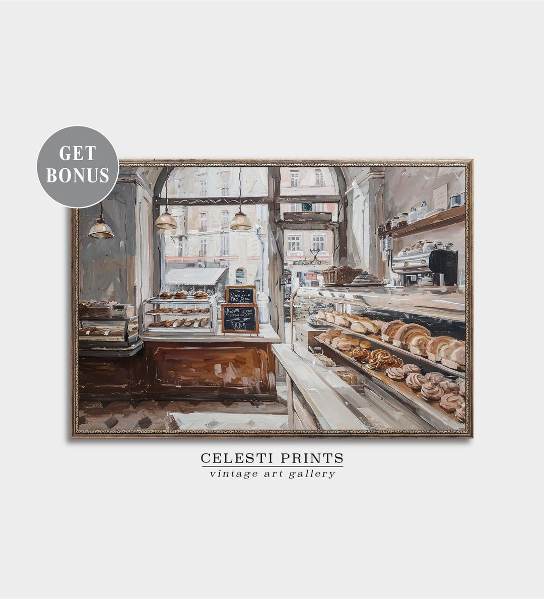 Bakery Wall Art, Kitchen Wall Art, French Bakery Painting, Bakery Decor ...