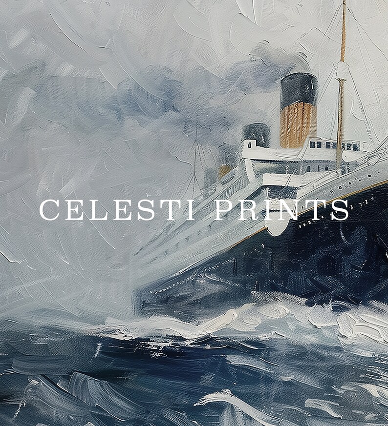 Titanic Wall Decor, RMS Titanic Painting Vintage, Cruise Ship Decor ...