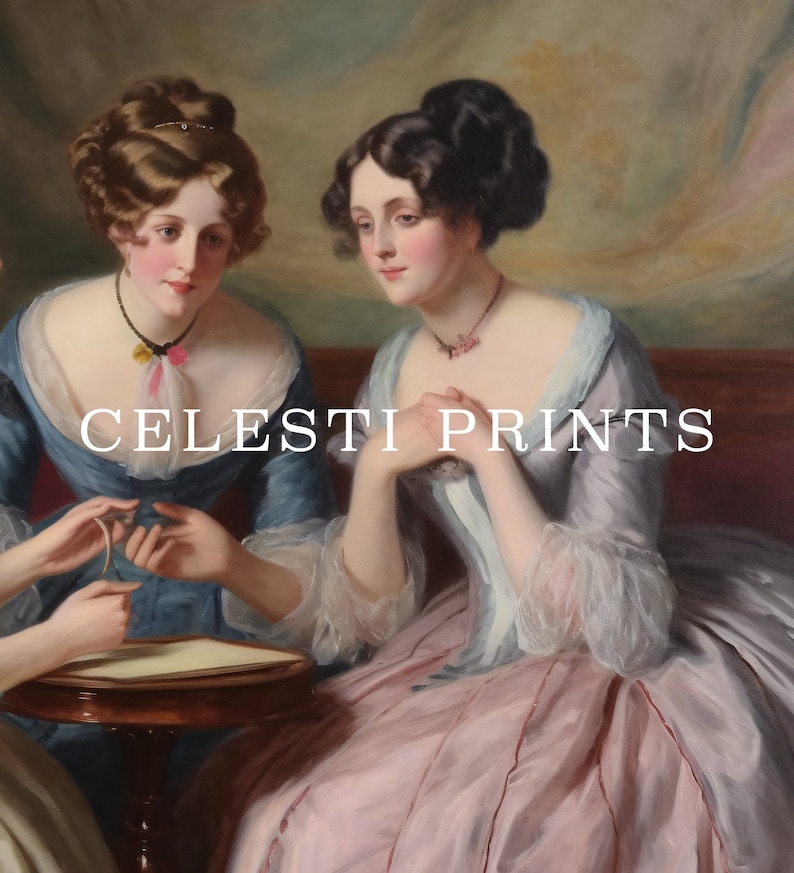 Vintage Victorian Painting, Vintage Women Print, Victorian Women ...