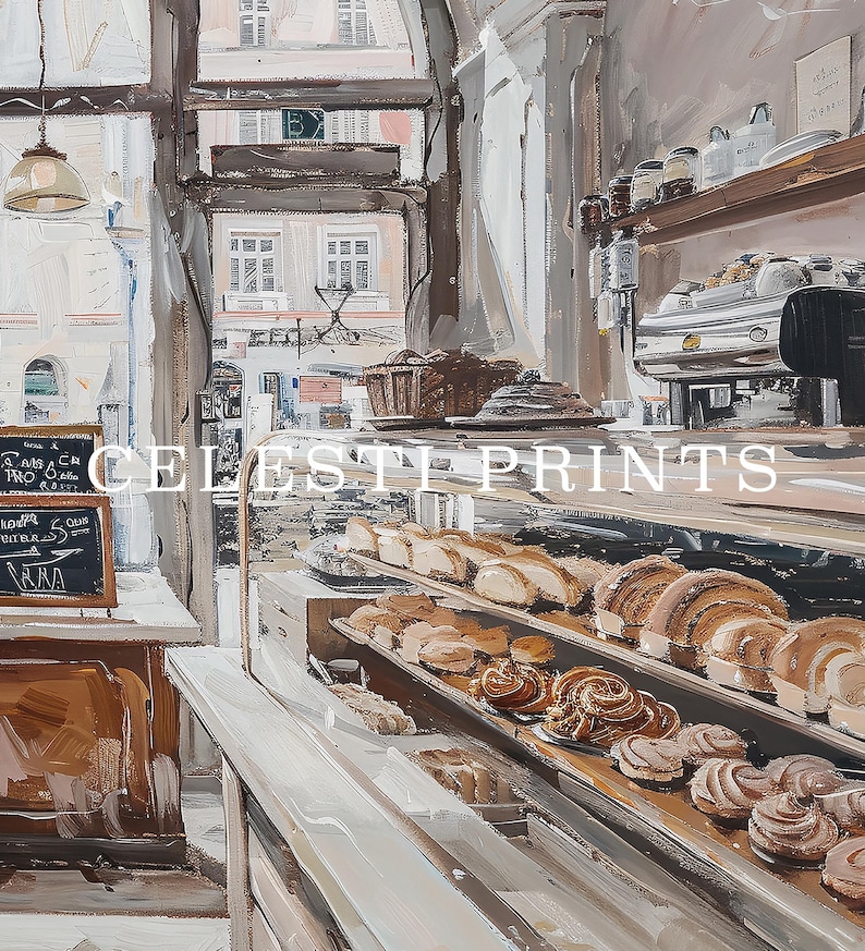 Bakery Wall Art, Kitchen Wall Art, French Bakery Painting, Bakery Decor ...