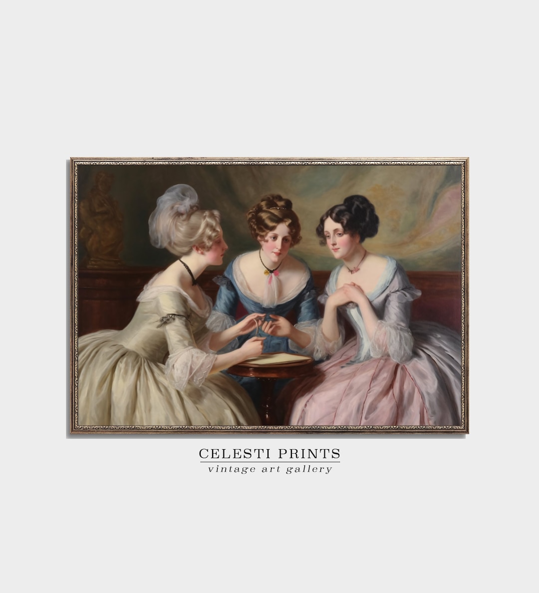 Vintage Victorian Painting, Vintage Women Print, Victorian Women ...