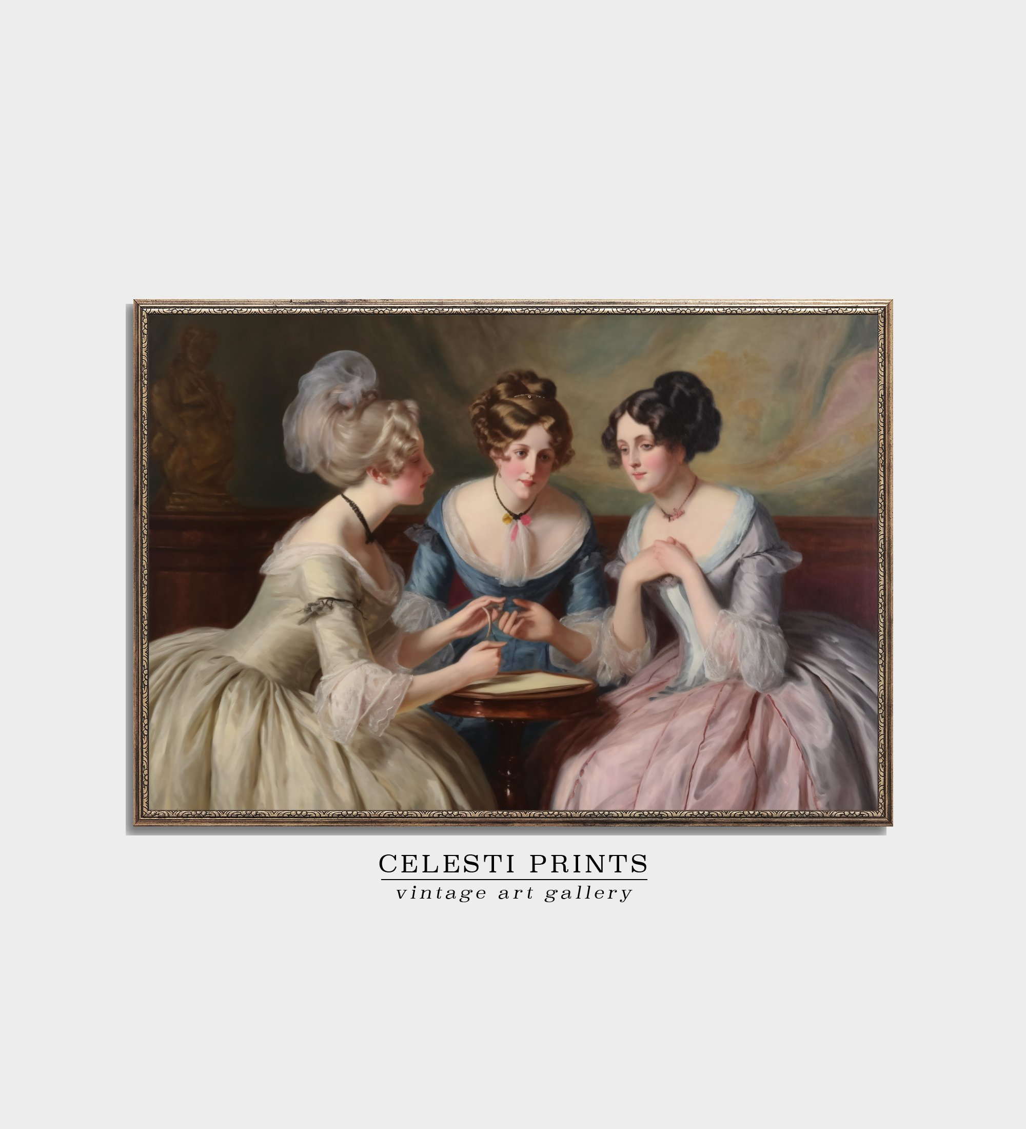 Vintage Victorian Painting, Vintage Women Print, Victorian Women ...