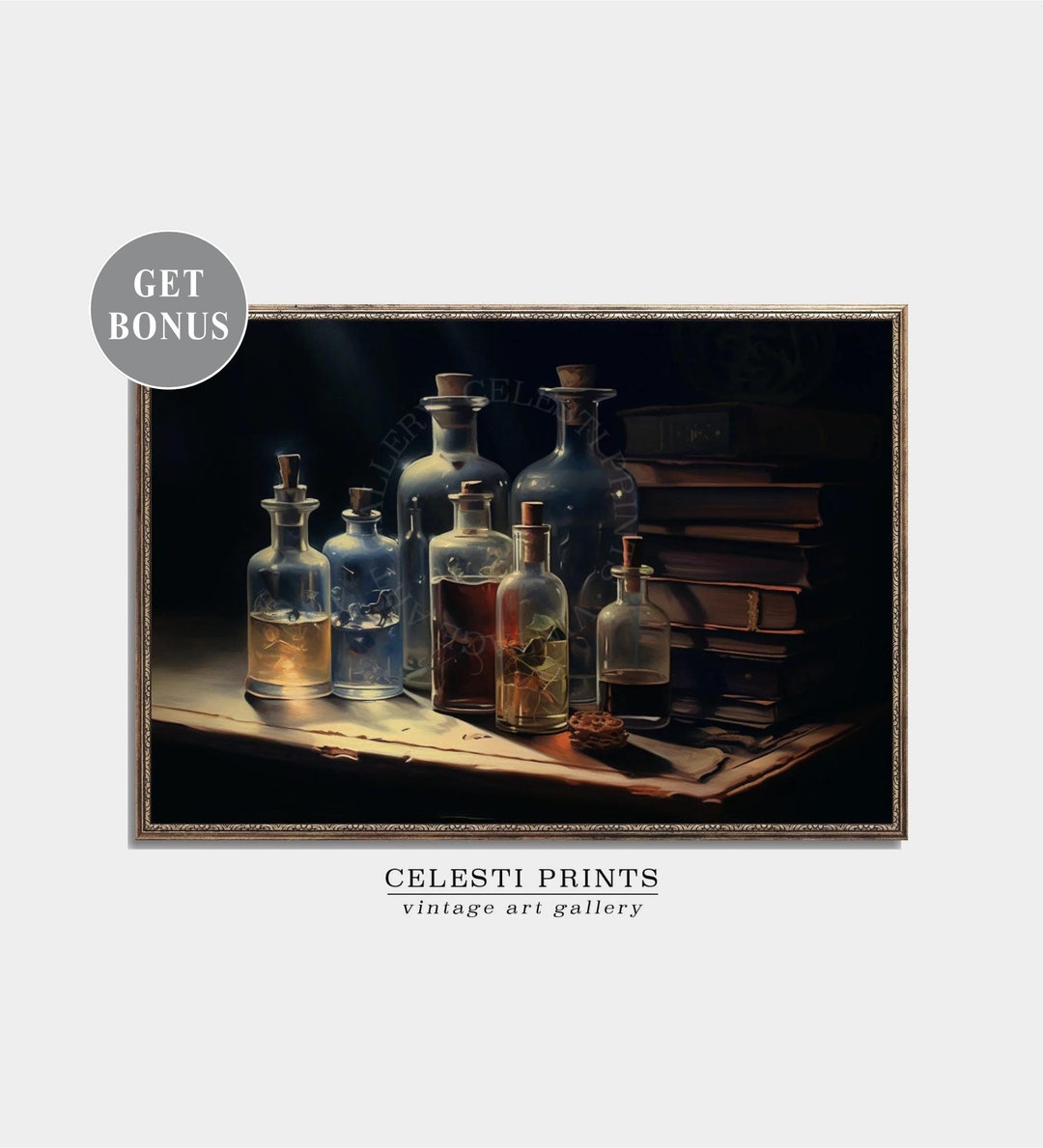Apothecary Wall Art, Apothecary Bottles, Dark Magic Print, Moody ...