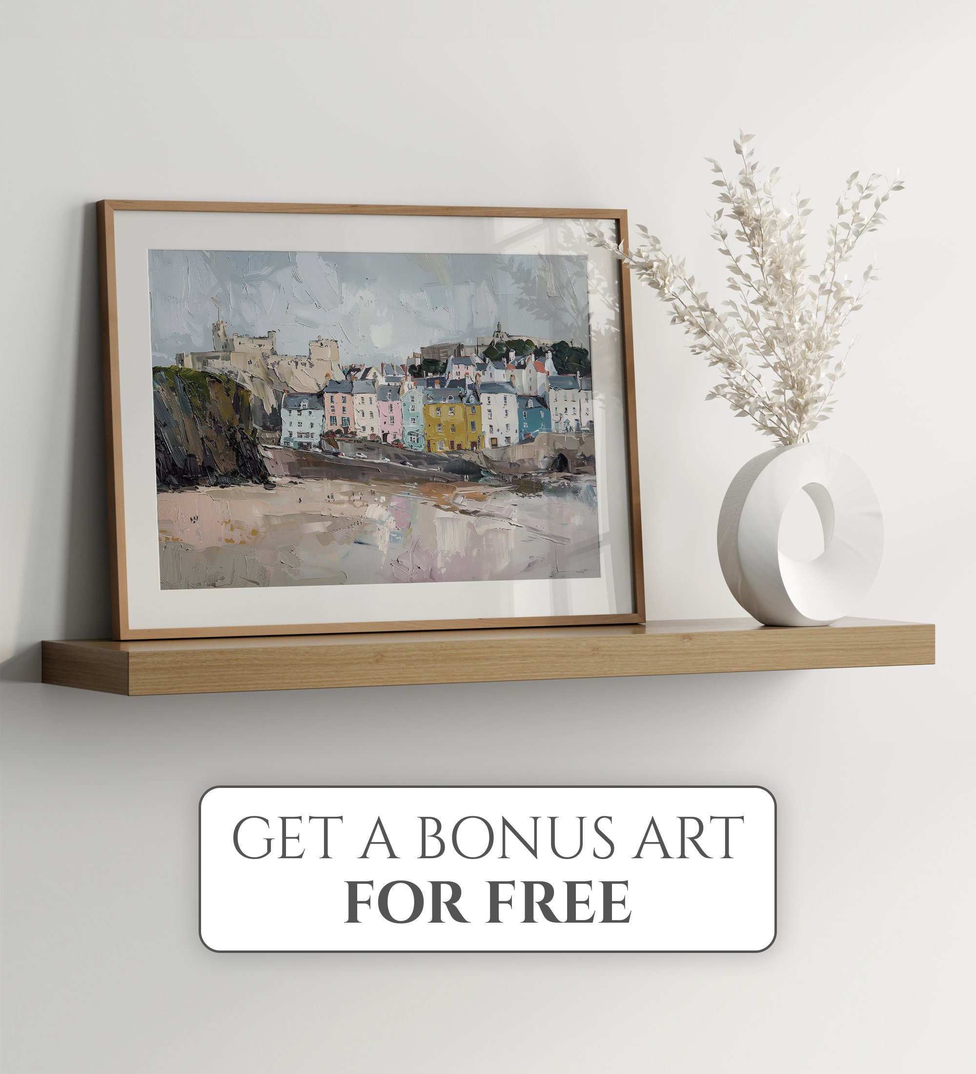 Tenby Wall Decor, City Art Print, Wales Painting, Tenby Painting ...