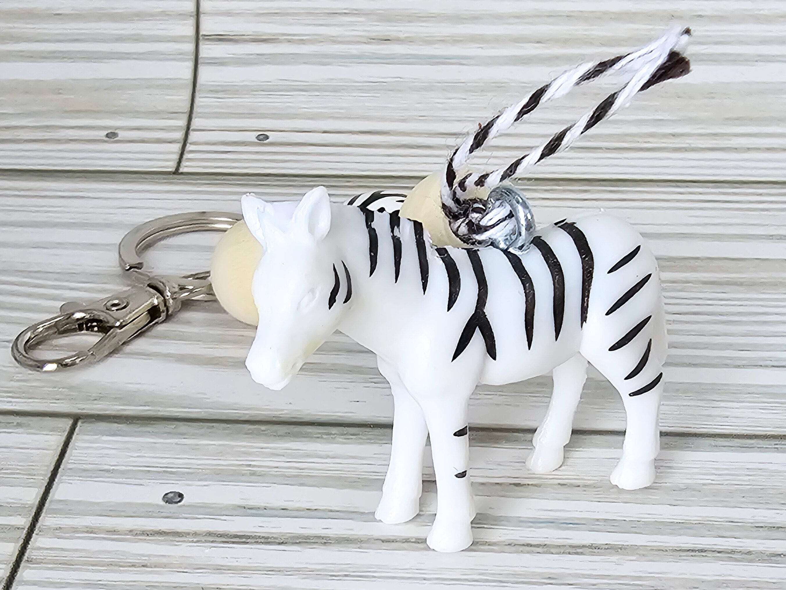 Zebra Bag Bling Keychain, Animal Purse Charm, Backpack Decor, Kawaii ...