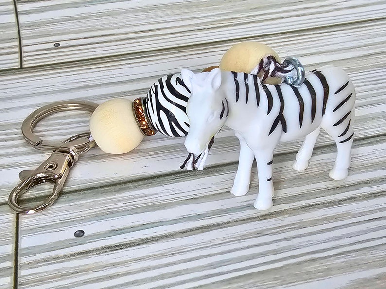 Zebra Bag Bling Keychain, Animal Purse Charm, Backpack Decor, Kawaii ...