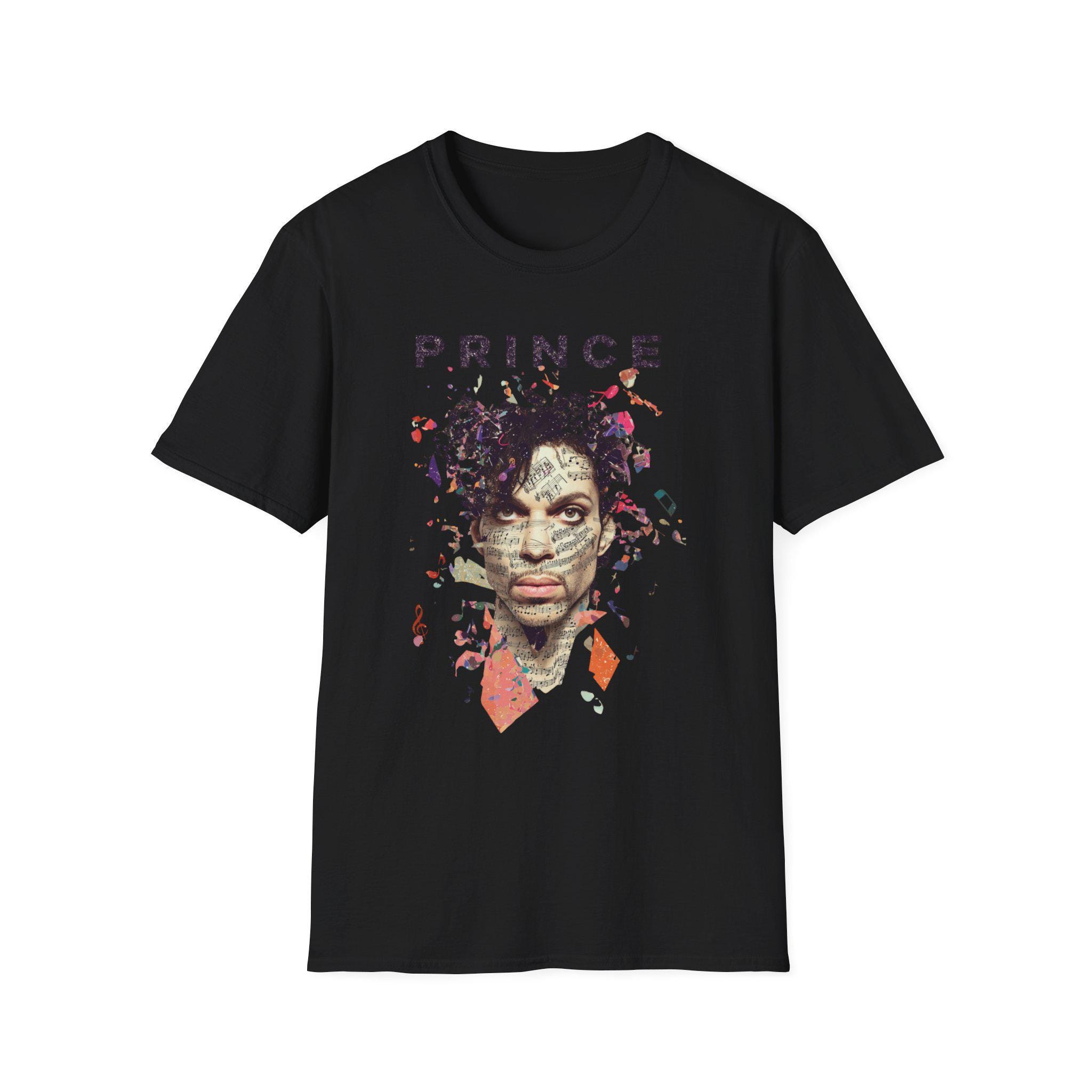 Prince Portrait With Music Notes With a Breakaway Style T-shirt - Etsy