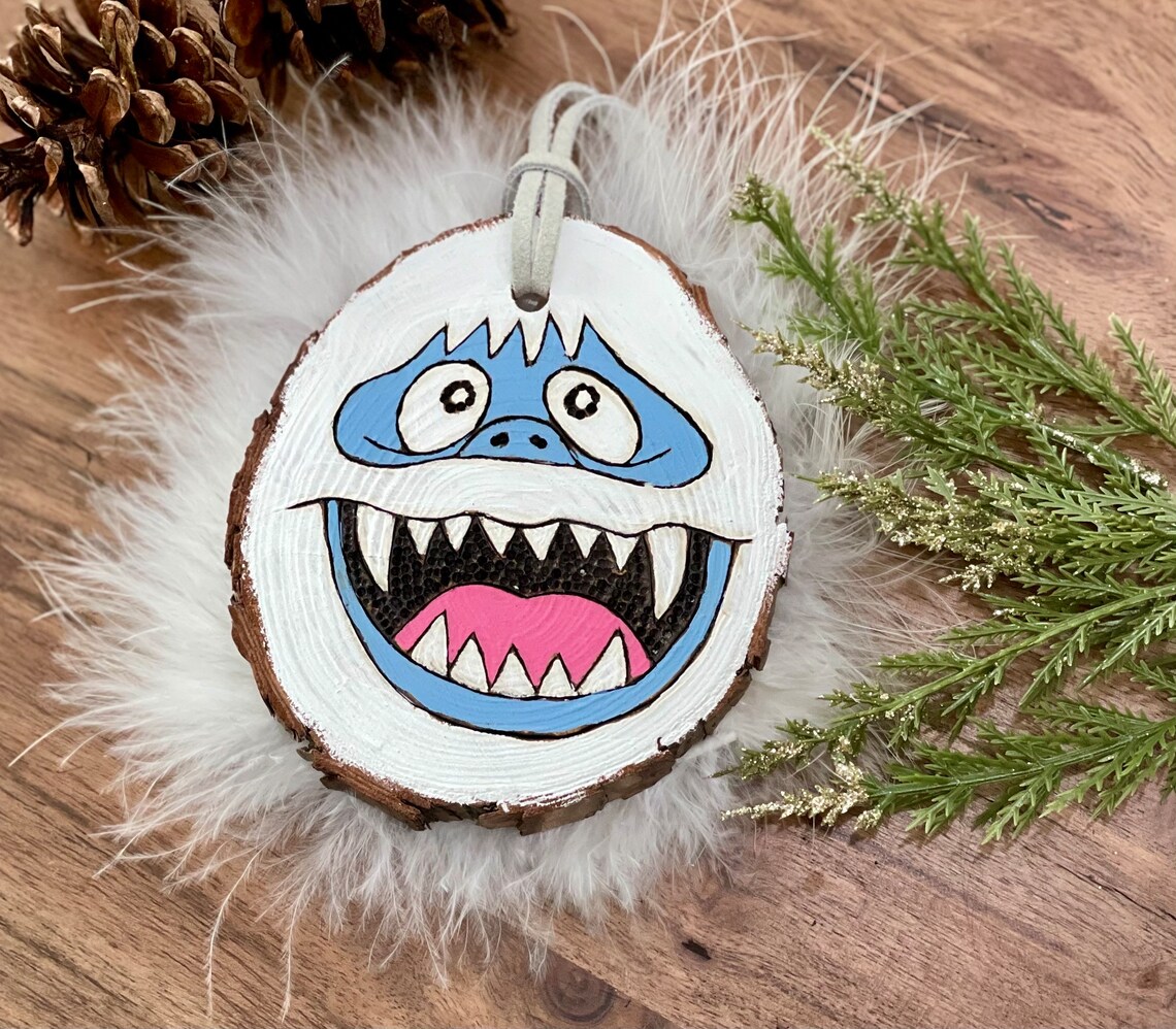 Wood Burned Abominable Snowman Bumble Ornament - Etsy