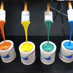 3D Printed Paint Spill Sculpture: Quart Can & Brush, Any Color - Etsy