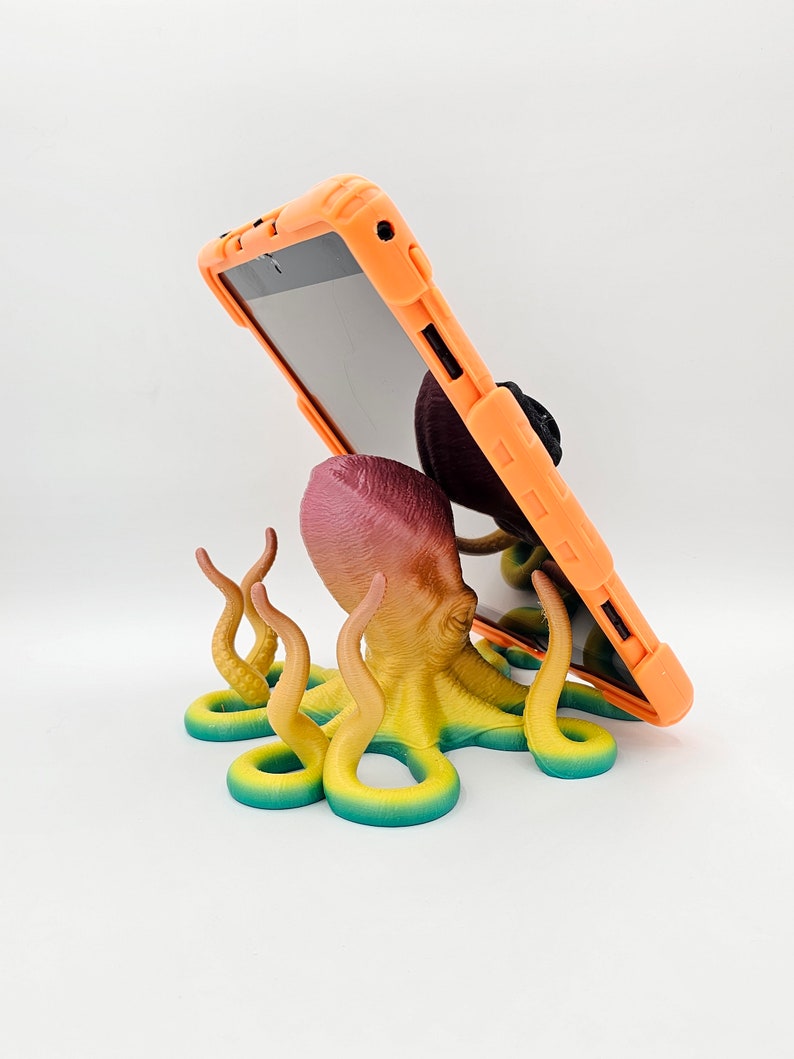 Soporte para tablet y teléfono con forma de pulpo impreso en 3D ...