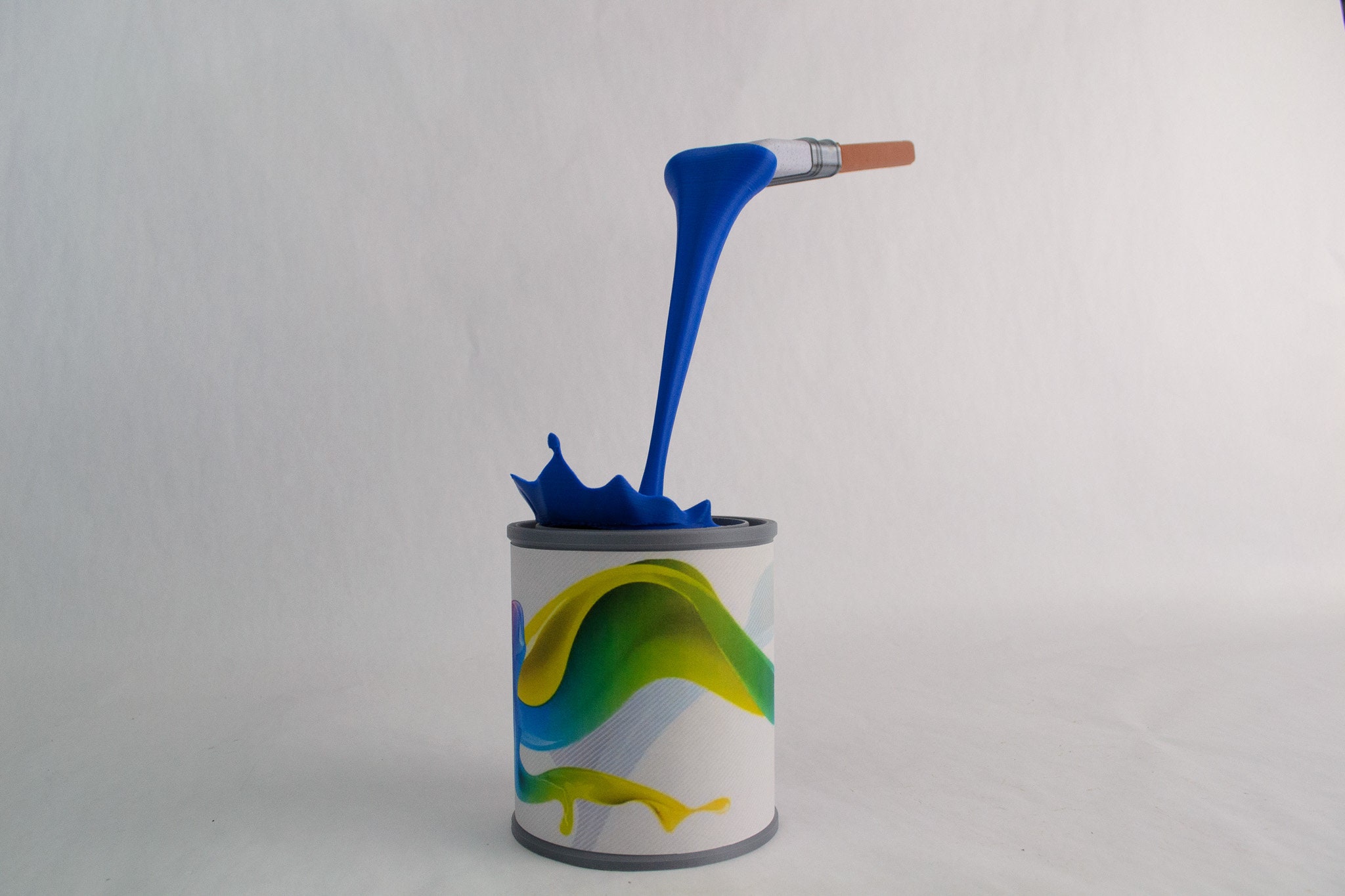 3D Printed Paint Spill Sculpture: Quart Can & Brush, Any Color - Etsy
