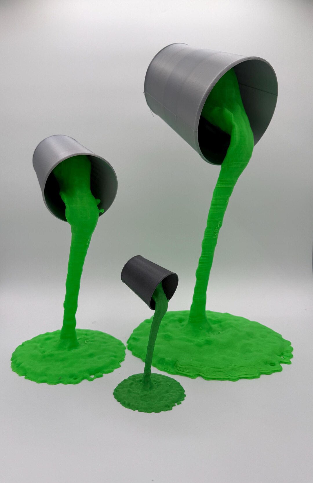 3D Printed Oozing Slime Spill With Floating Can - 9" Tall - Etsy