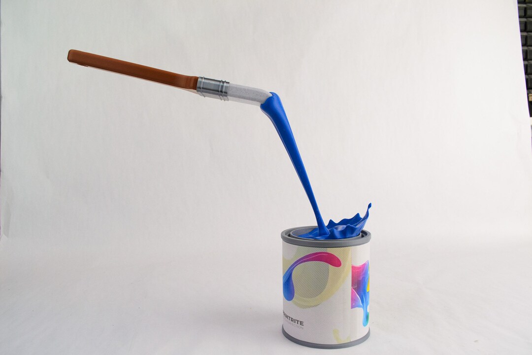 3D Printed Paint Spill Sculpture: Quart Can & Brush, Any Color - Etsy